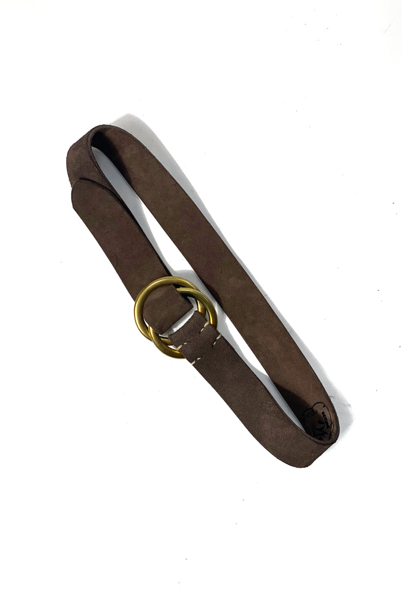 Suede Double Ring Belt 6044 | Dark Brown – The Signet Store