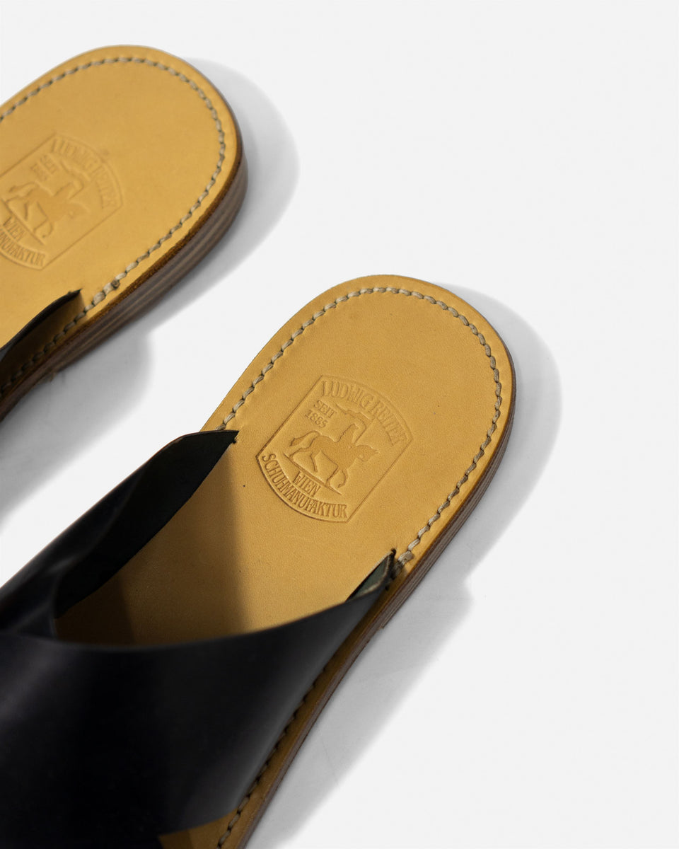 Maghrebiner Cordovan Sandals - S.561-CPS | Black – The Signet Store